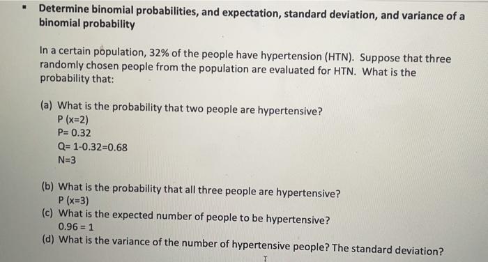 Solved Determine binomial probabilities, and expectation, | Chegg.com