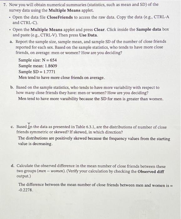 Solved STEP 4: Draw inferences beyond the data. The question | Chegg.com