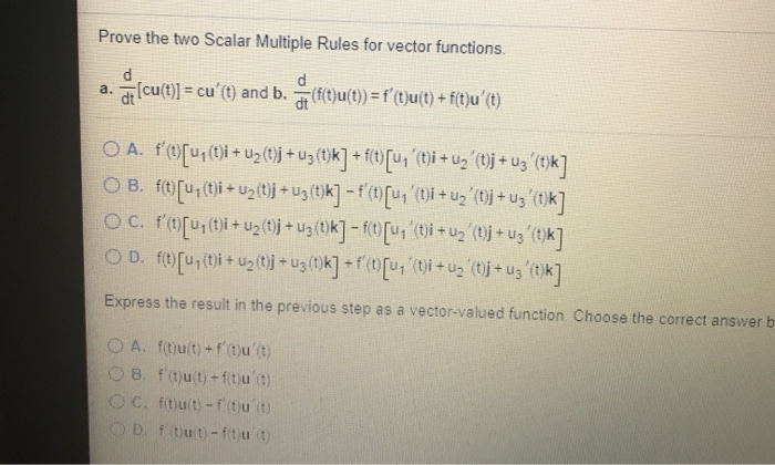 Solved Prove the two Scalar Multiple Rules for vector | Chegg.com