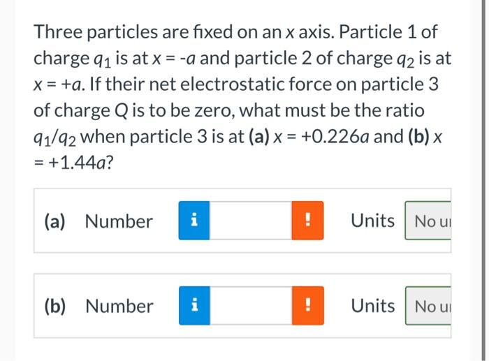 Solved Three particles are fixed on an \\( x \\) axis. | Chegg.com