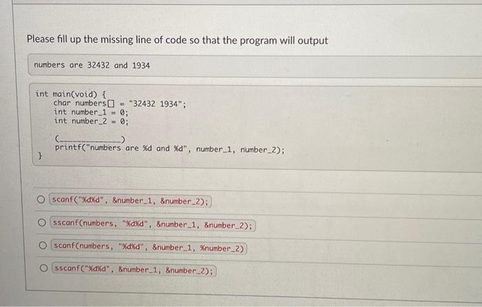 Solved Please fill up the missing line of code so that the | Chegg.com Solved Please fill up the missing line of code so that the | Chegg.com