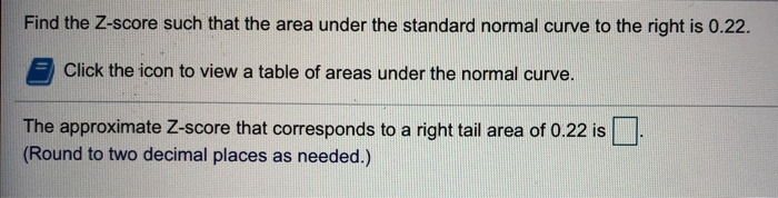Solved Find the Z-score such that the area under the | Chegg.com