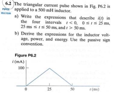 Solved MULTISIM 6.2 The triangular current pulse shown in | Chegg.com