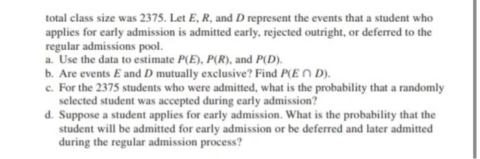 Solved 29. Ivy League Admissions. High school seniors with | Chegg.com