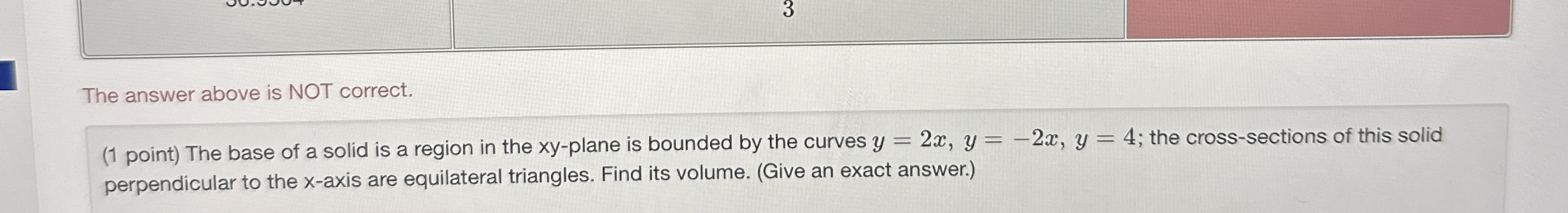 Solved The base of a solid is a region in the xy-plane is | Chegg.com