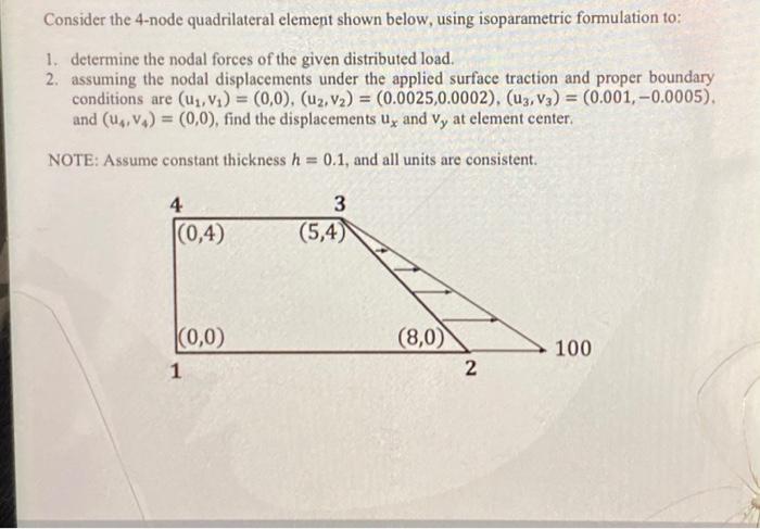 Solved Consider the 4-node quadrilateral element shown | Chegg.com