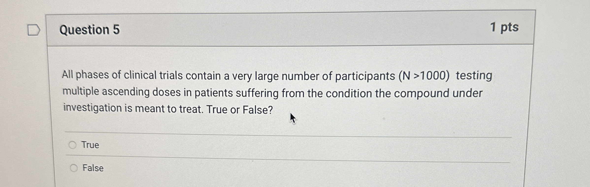 Solved Question 51 ﻿ptsAll phases of clinical trials contain | Chegg.com