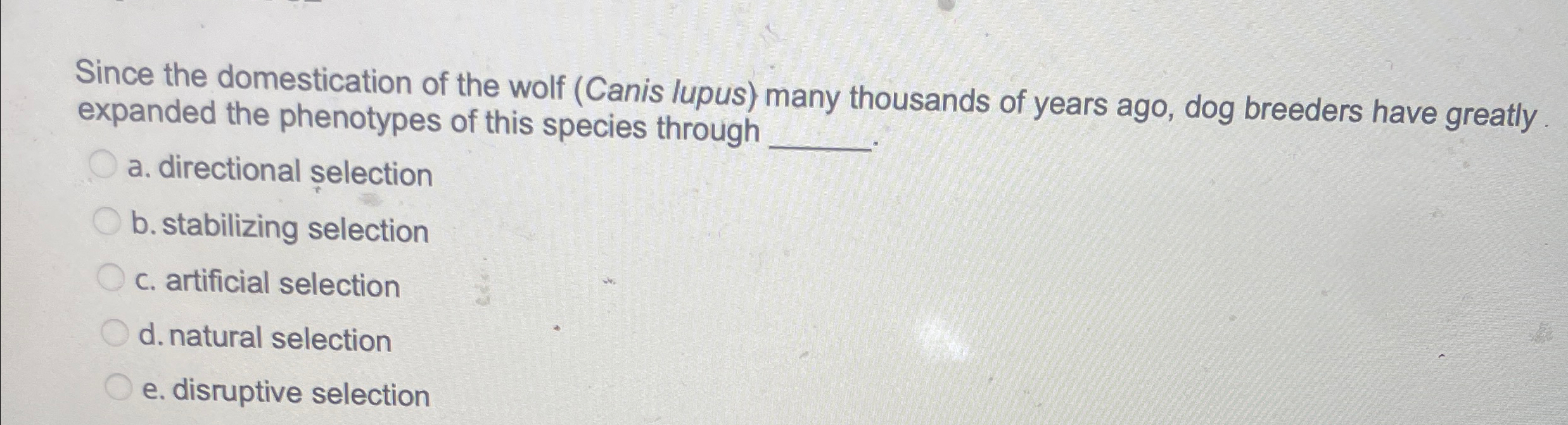 Solved Since the domestication of the wolf (Canis lupus) | Chegg.com