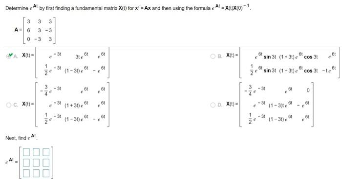 Solved At Determine e by first finding a fundamental matrix | Chegg.com