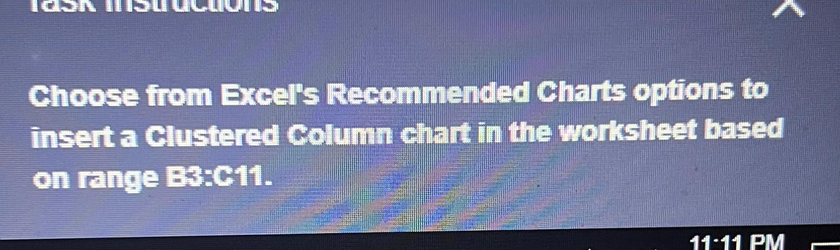 Solved Choose from Excels Recommended Charts options to | Chegg.com