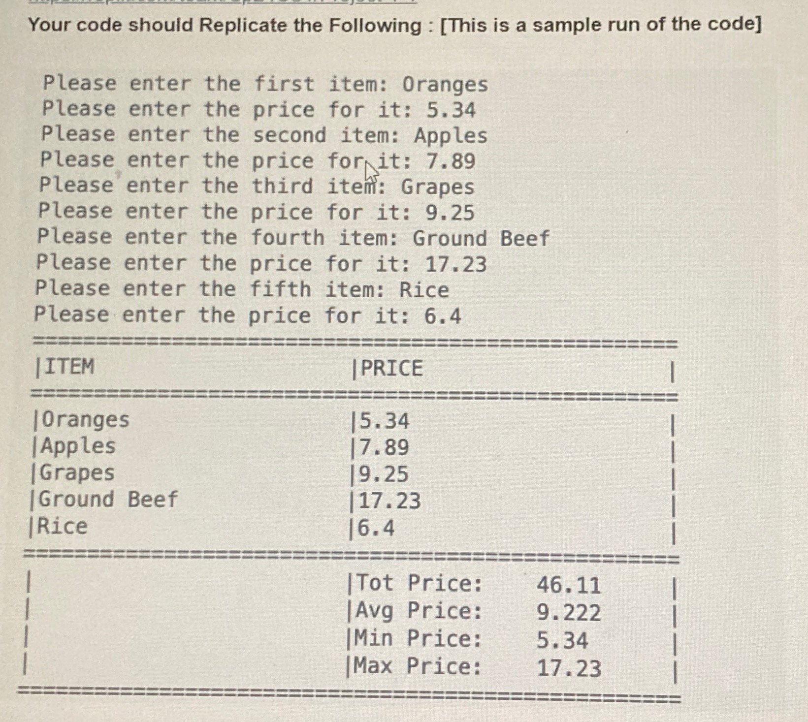 Solved How to make this in Python?Your code should Replicate | Chegg.com