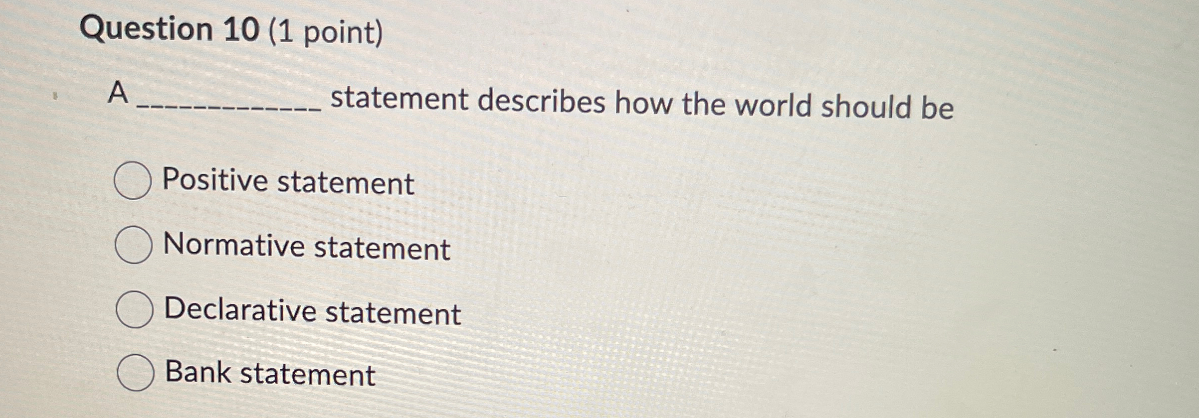 Solved Question 10 (1 ﻿point)A statement describes how the | Chegg.com