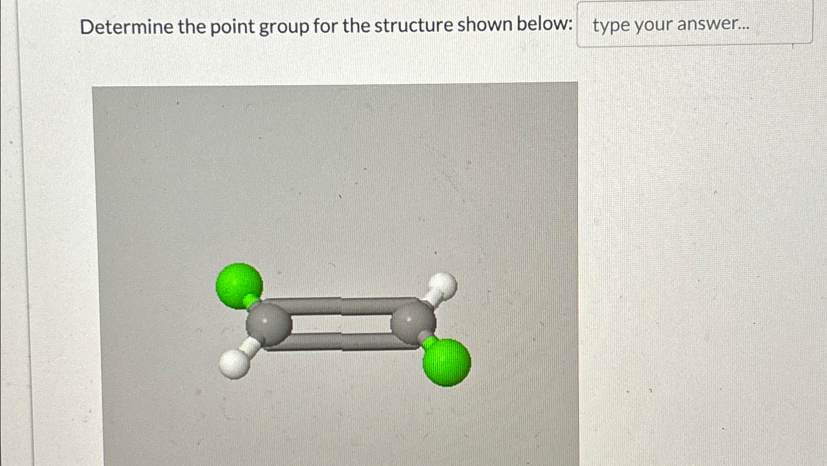 Solved Determine the point group for the structure shown | Chegg.com