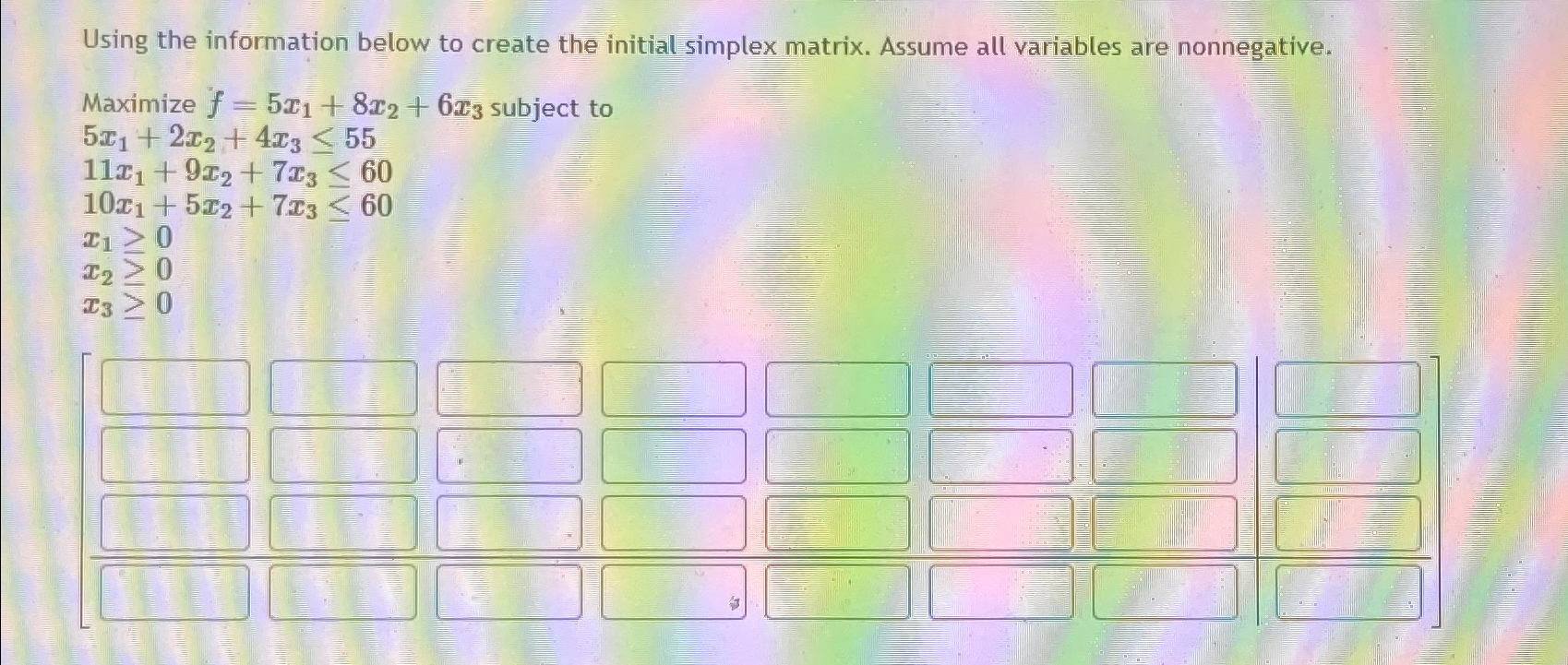 Solved Using the information below to create the initial | Chegg.com