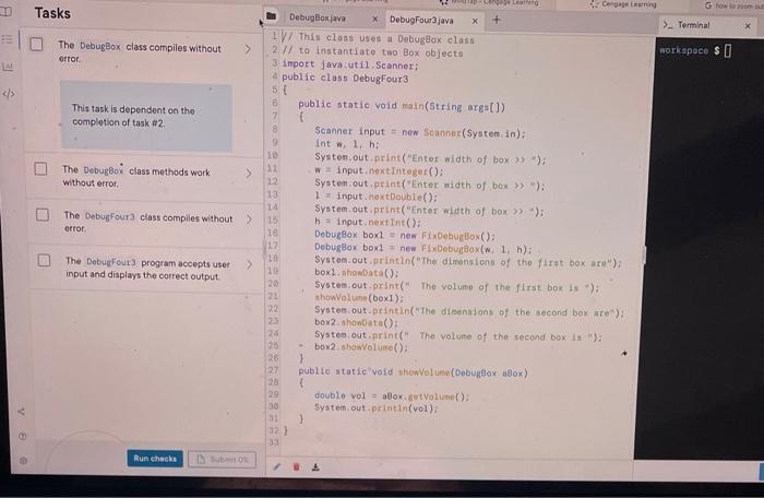 Solved Tasks The Debugglox Class Compiles Without 1