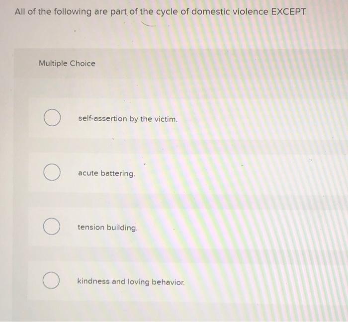 Solved All of the following are part of the cycle of | Chegg.com