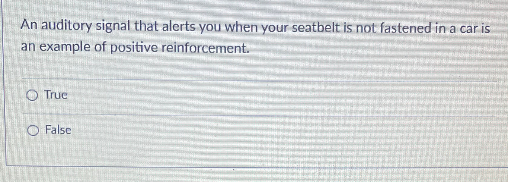 Solved An auditory signal that alerts you when your seatbelt | Chegg.com