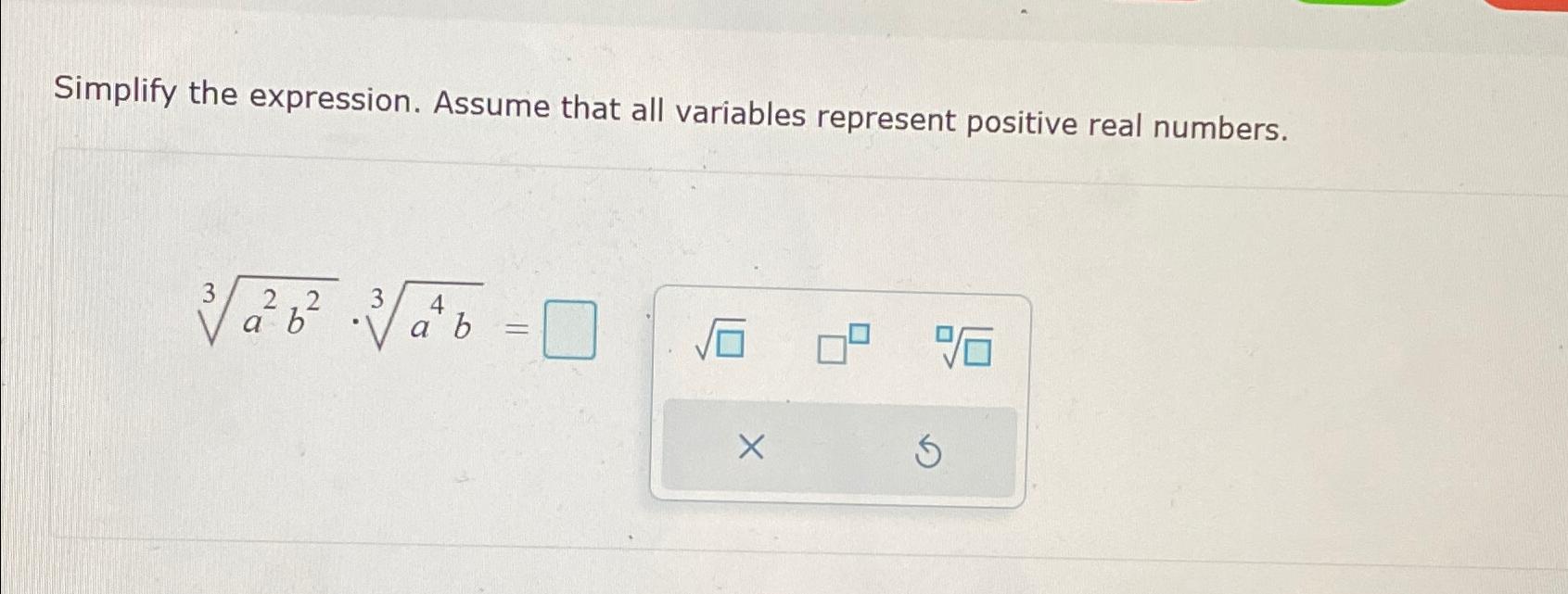 Solved Simplify the expression. Assume that all variables | Chegg.com Solved Simplify the expression. Assume that all variables | Chegg.com