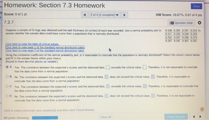 Solved Homework Section 7 3 Homework Save Score 0 Of 1 Pt
