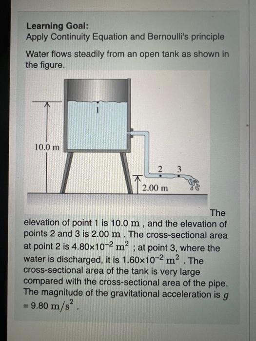 Solved Learning Goal: Apply Continuity Equation and | Chegg.com