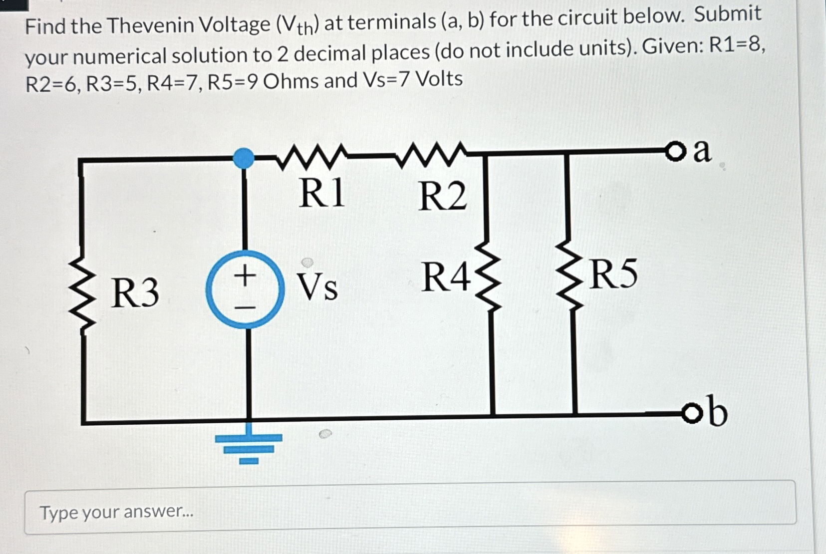 Solved Find the Thevenin Voltage (Vth ) ﻿at terminals (a,b) | Chegg.com