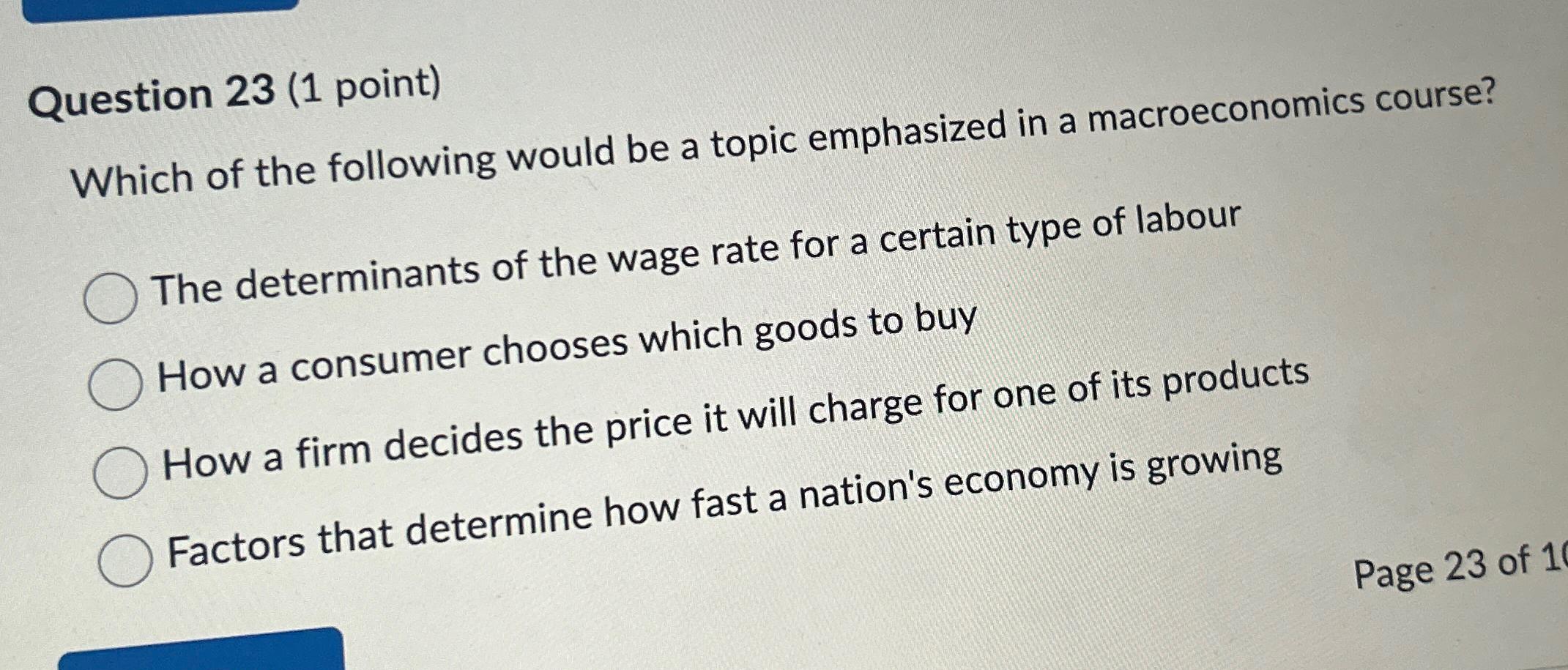 Solved Question 23 (1 ﻿point)Which of the following would be | Chegg.com