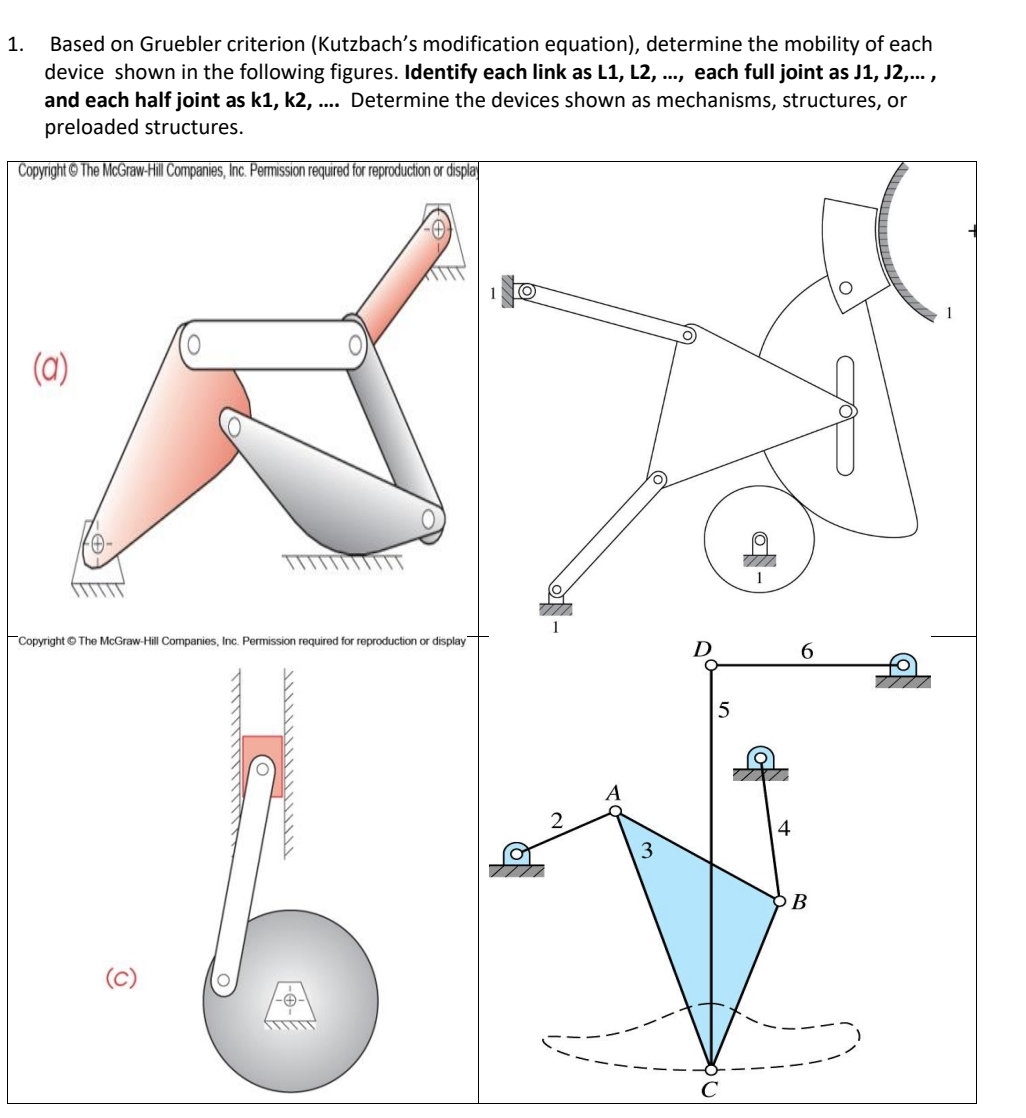 Solved Based on Gruebler criterion (Kutzbach's modification | Chegg.com