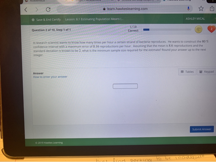 Solved Academica C learn.hawkeslearning.com ASHLEY MICAL | Chegg.com