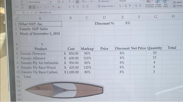 Solved 2 Modify What SUP Sales Worksheet Using the student | Chegg.com