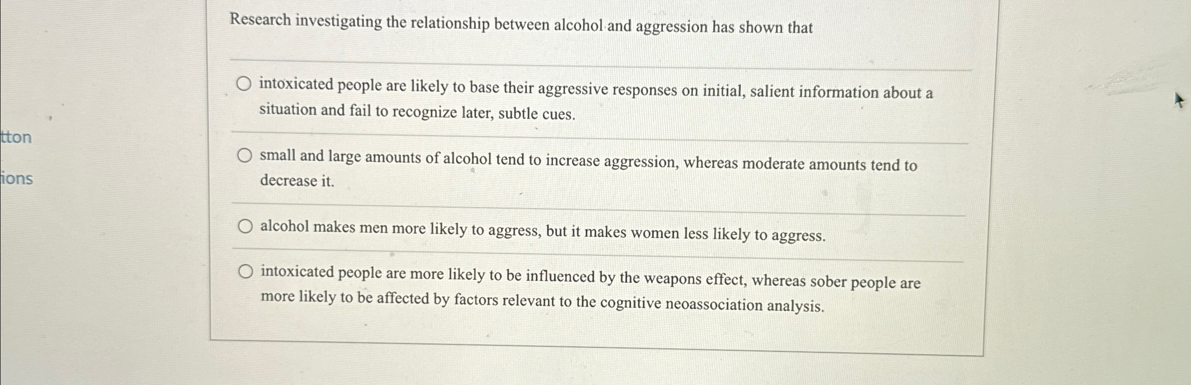 Solved Research investigating the relationship between | Chegg.com