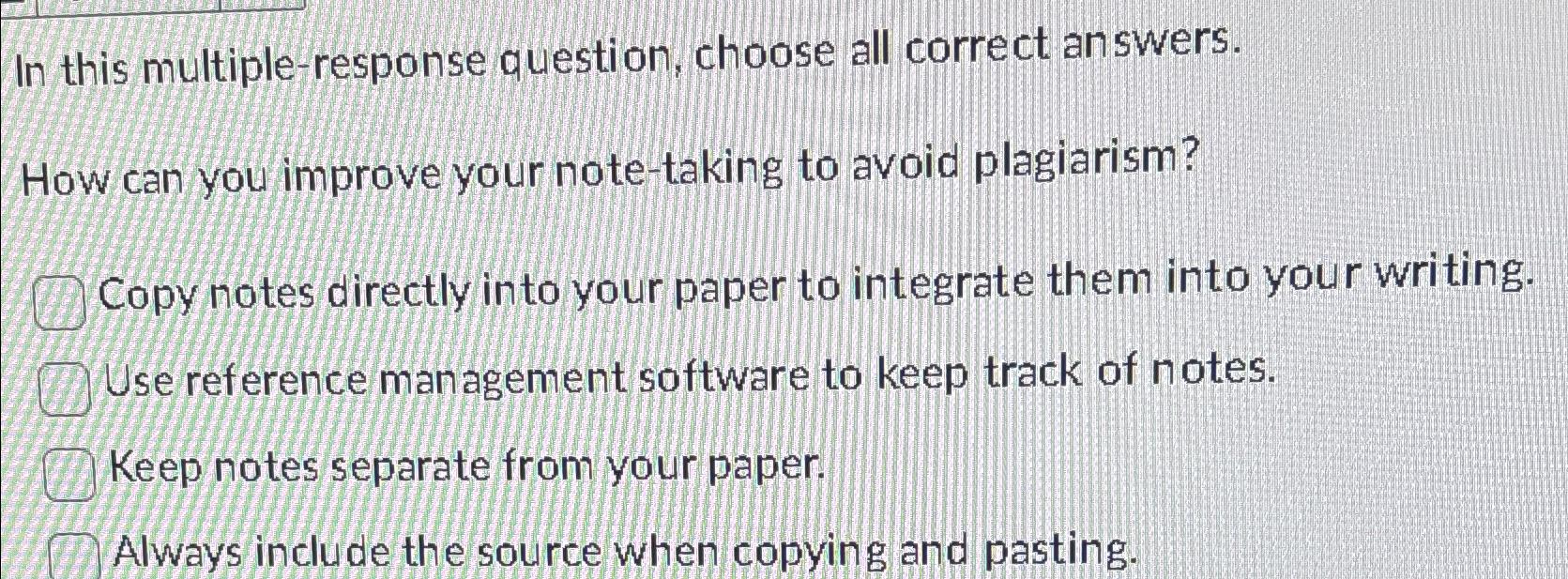 Solved In this multiple-response question, choose all | Chegg.com