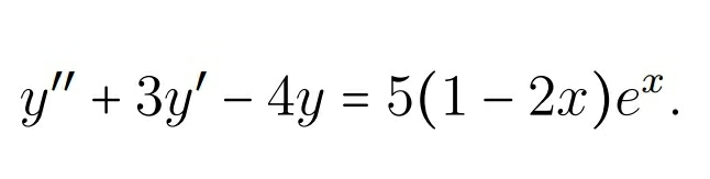 Solved y''+3y'-4y=5(1-2x)exsolve differential equation using | Chegg.com