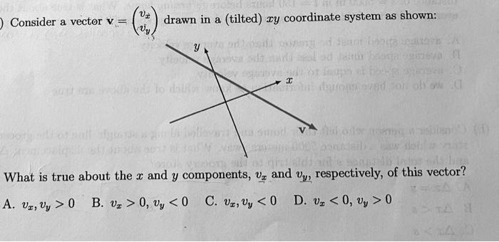 Solved O Consider a vector v = (**) drawn in a (tilted) ry | Chegg.com
