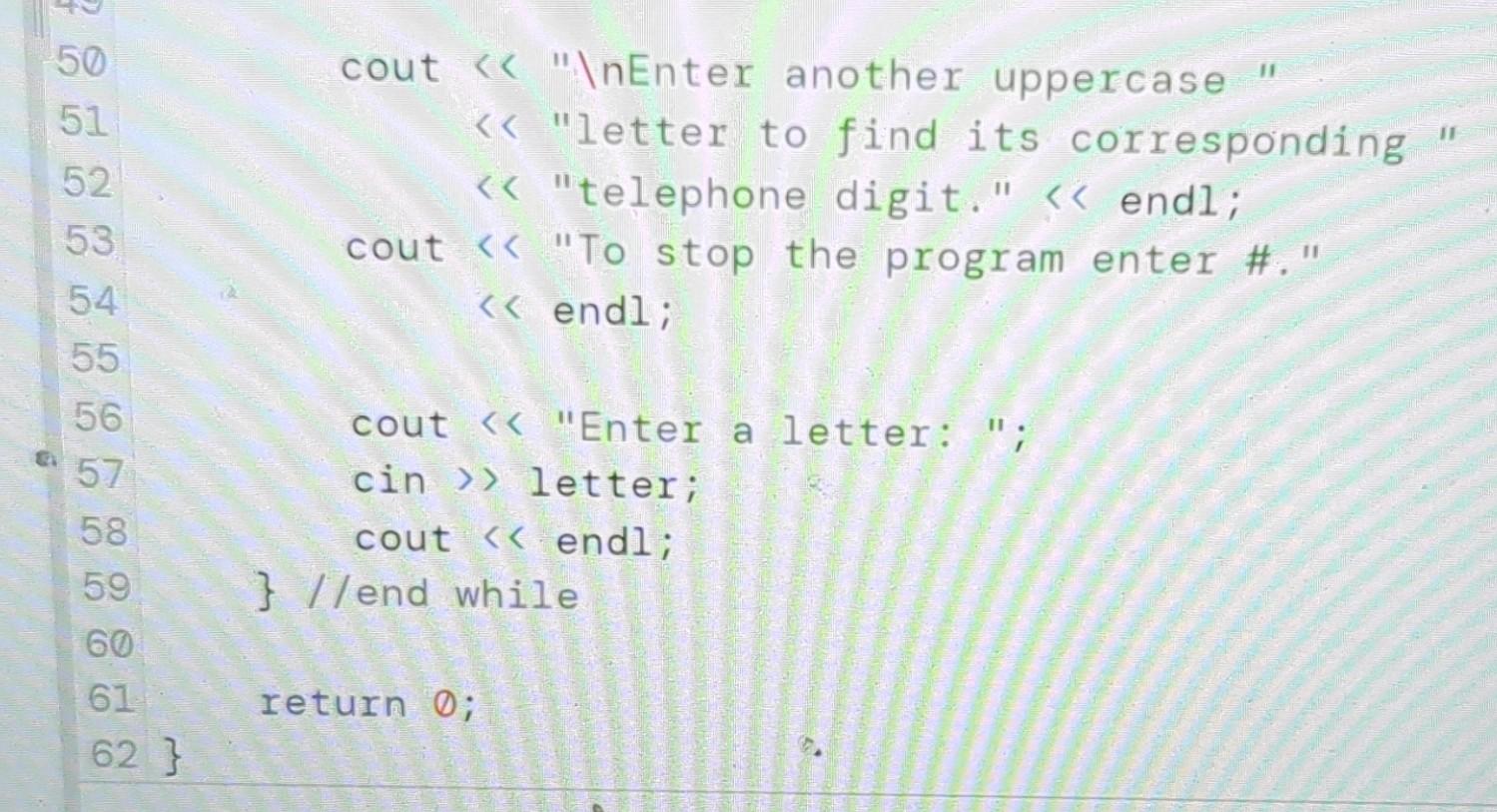 Solved // Program: Telephone Digits // This is an example of | Chegg.com