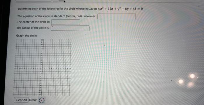 Solved Determine each of the following for the circle whose | Chegg.com