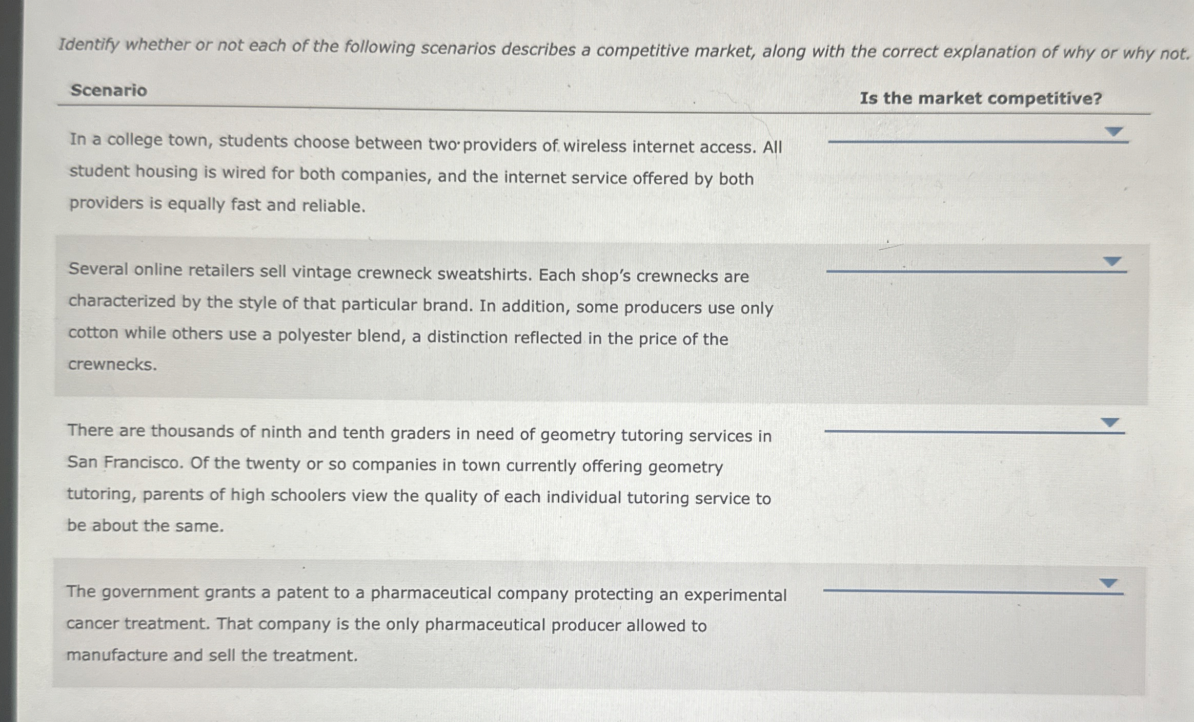 Solved Identify whether or not each of the following | Chegg.com