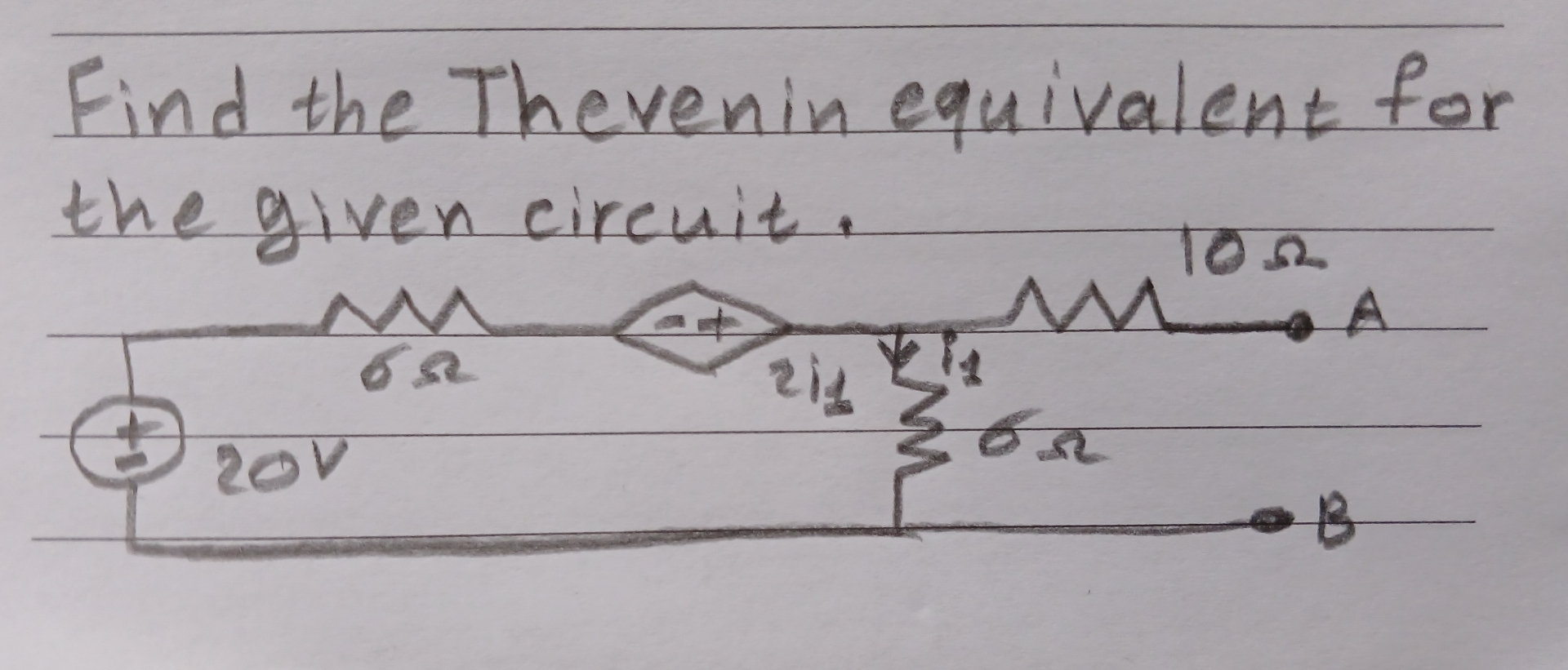 Solved Find the Thevenin equivalent for the given circuit. | Chegg.com