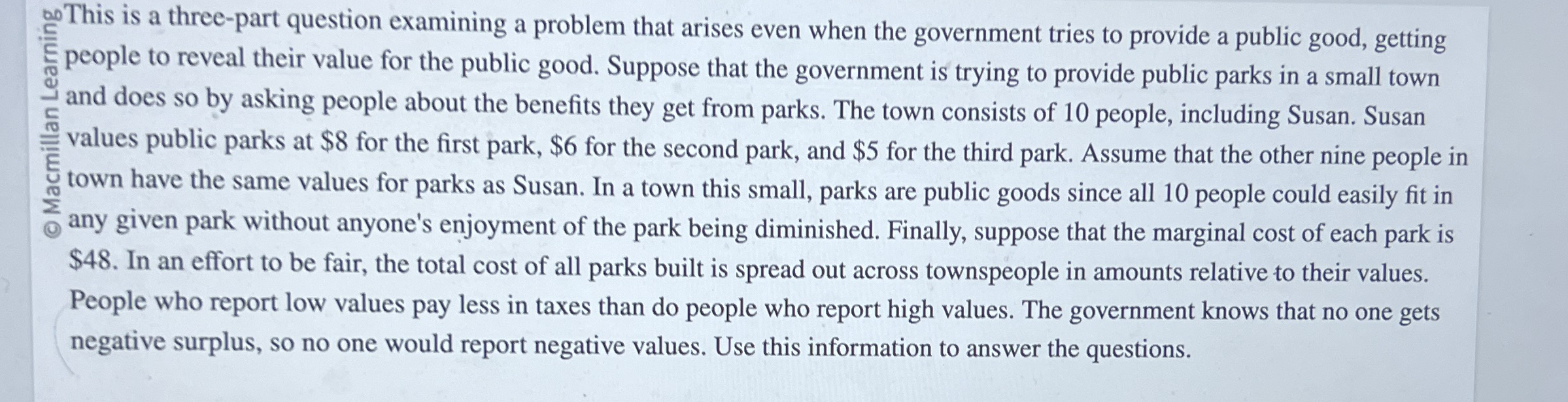 Solved ?∞ ﻿This is a three-part question examining a problem | Chegg.com