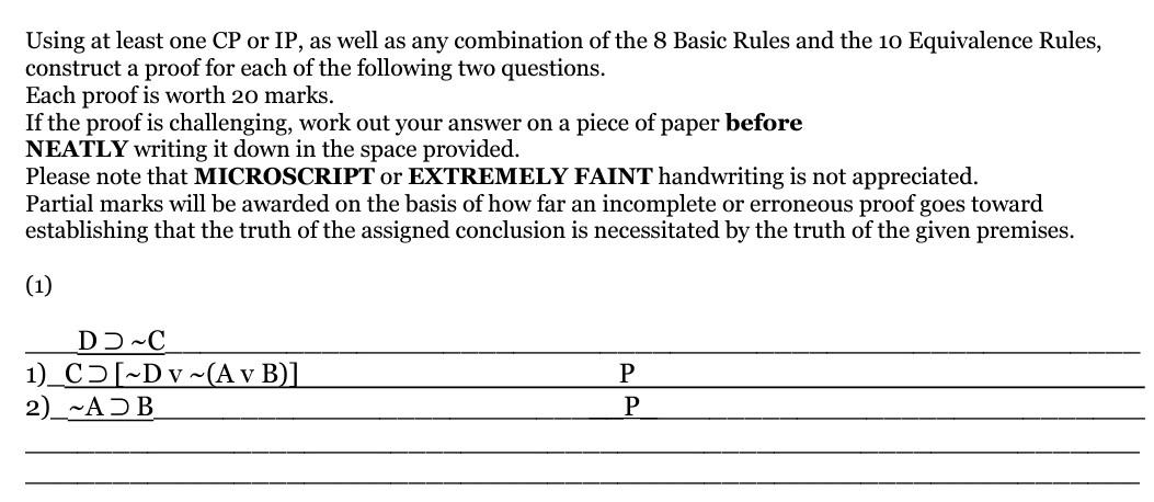 Using at least one CP or IP, as well as any | Chegg.com