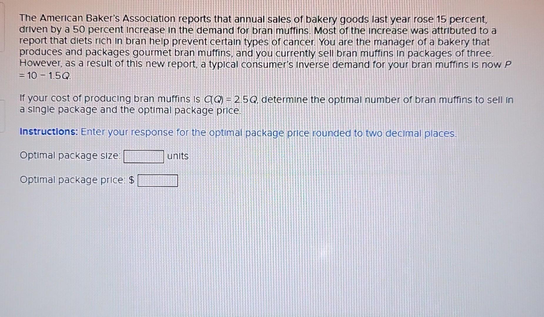 Solved The American Baker's Assoclation reports that annual | Chegg.com