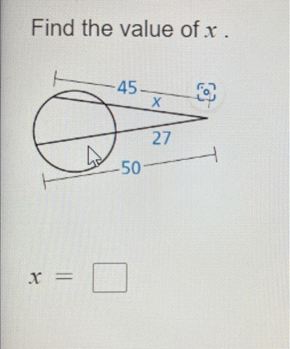 Solved Find the value of x. | Chegg.com