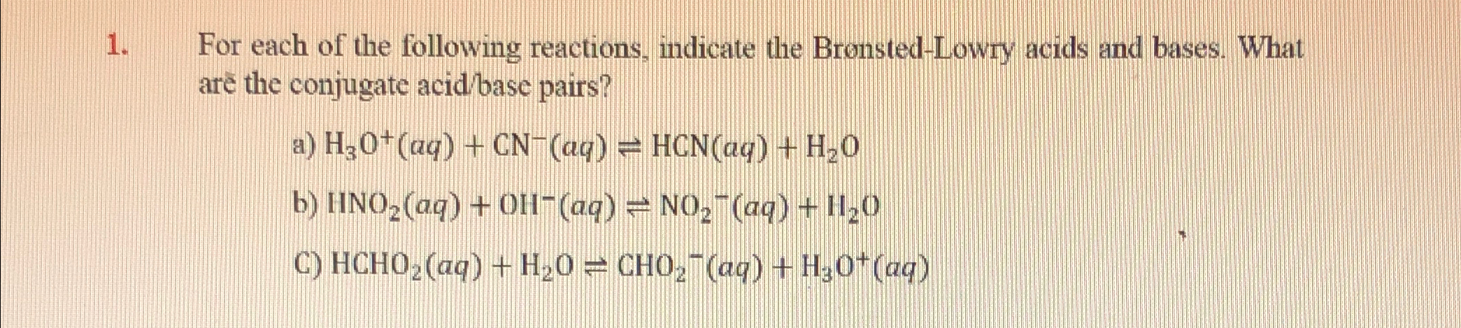 Solved For each of the following reactions, indicate the | Chegg.com