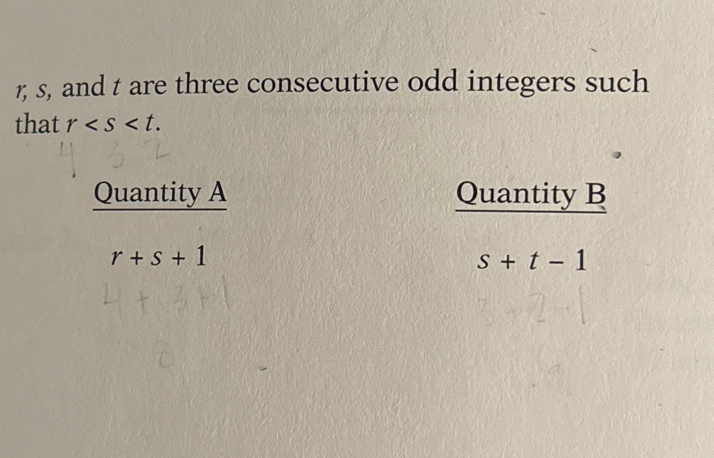 Solved r,s, ﻿and t ﻿are three consecutive odd integers such | Chegg.com