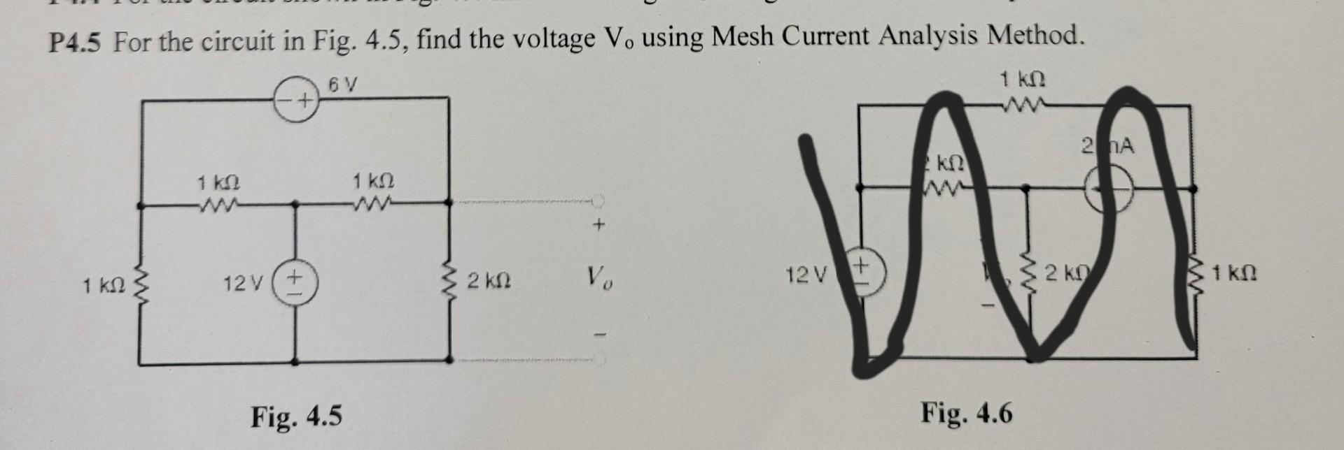 Solved P4.5 For the circuit in Fig. 4.5, find the voltage Vo | Chegg.com
