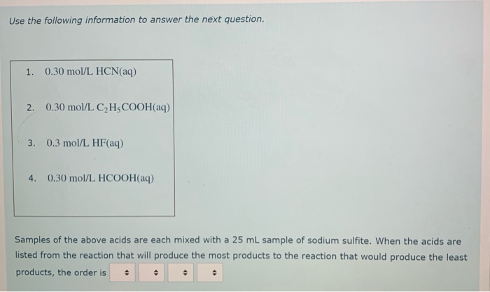 Solved Use the following information to answer the next | Chegg.com