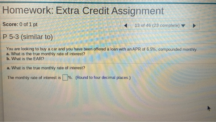 Solved Homework: Extra Credit Assignment Score: 0 of 1 pt 13 | Chegg.com