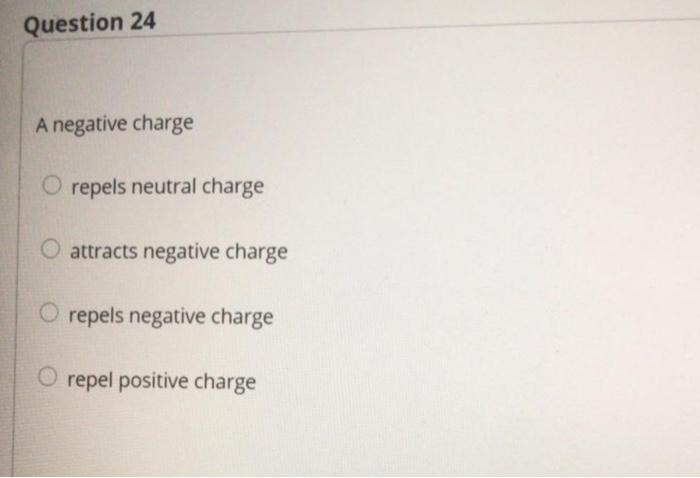 Solved Question 24 A negative charge repels neutral charge O | Chegg.com