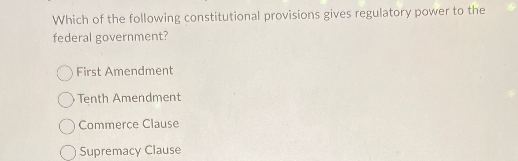 Solved Which of the following constitutional provisions | Chegg.com