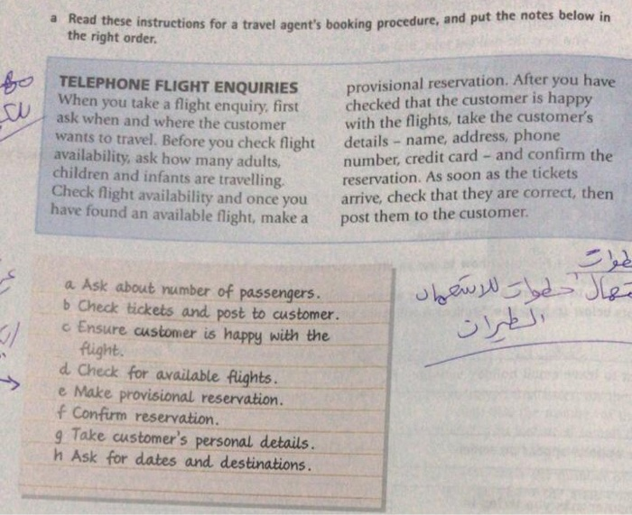 Solved * Read these instructions for a travel agent's | Chegg.com