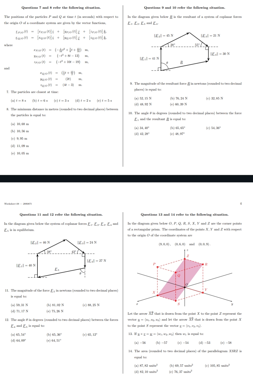 Solved The positions of the particles P and Q at time t (in | Chegg.com